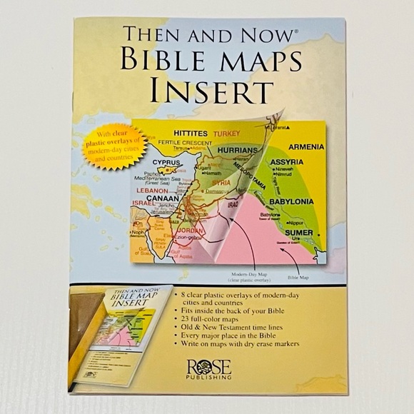 Rose Publishing | Art | Then And Now Bible Maps Insert Fullcolor Rose ...